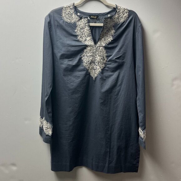 SAACHI | Tops | Saachi Grey Ivory Tunic | Poshmark